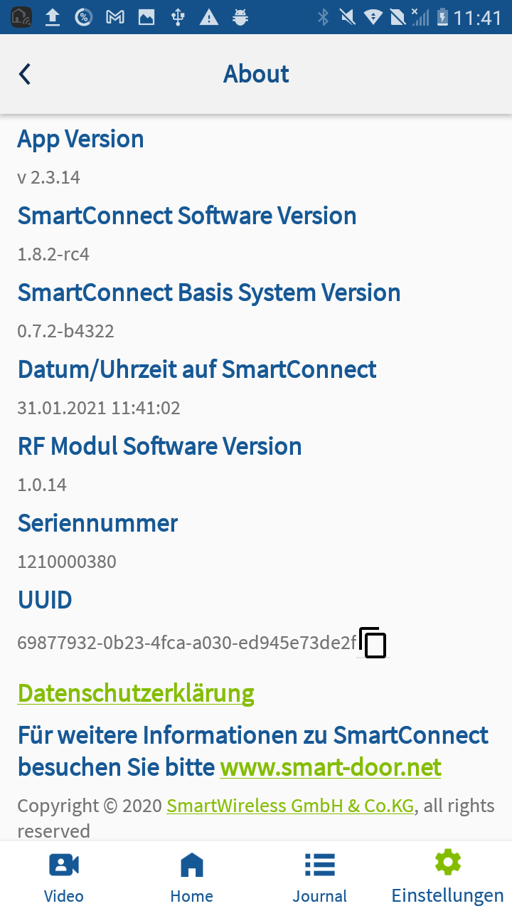 Benutzereinstellungen – SmartWireless Dokumentation