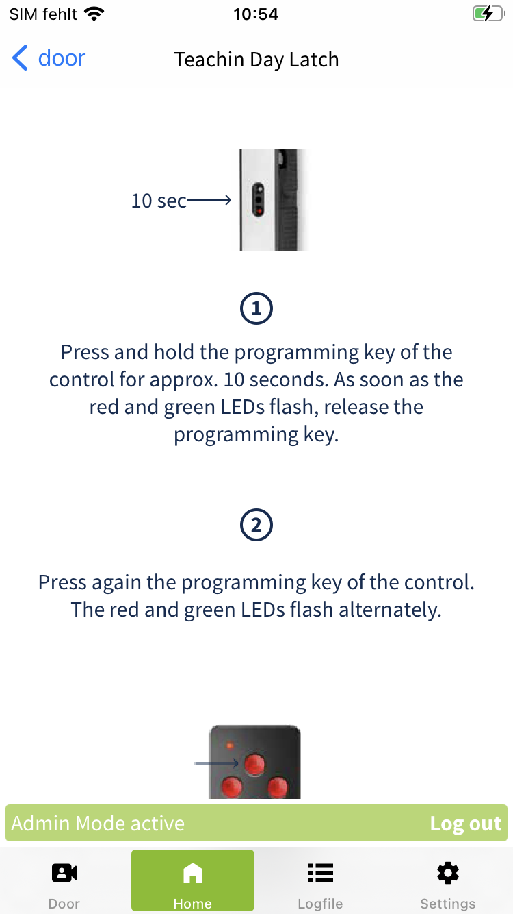 Day-latch & permanently-open – SmartWireless Dokumentation